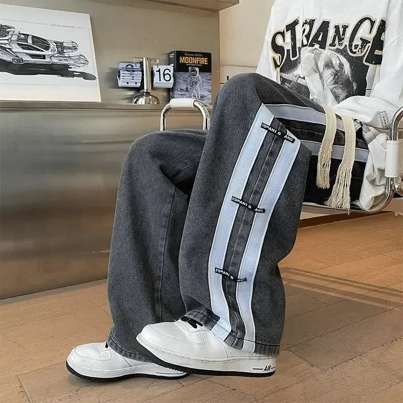 Bonsir Vintage Baggy Jeans Men Y2K Fashion Loose Fit Cotton Bonsir Vintage Baggy Jeans Men Y2K Fashion Loose Fit Cotton